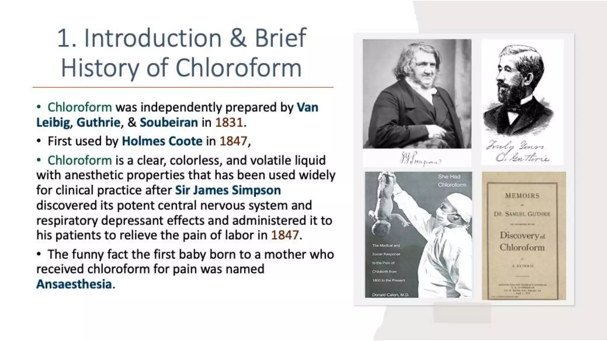 Chloroform brief history and toxicity - general toxicological practical ...