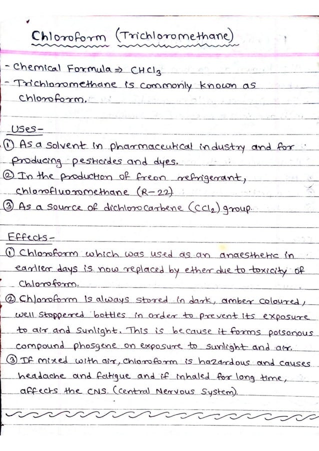 Chloroform (Trichloromethane) | PDF