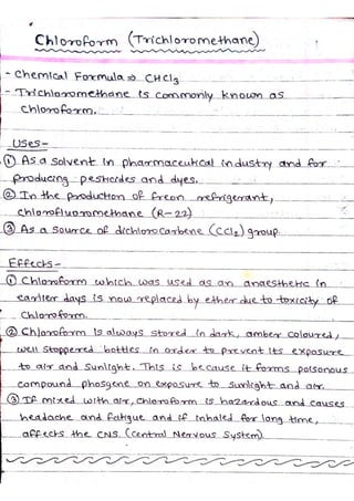 Chloroform Uses
