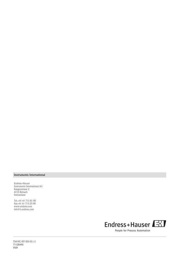 Chloromax CCS142 D endress+hauser datasheet free chlorine | PDF ...