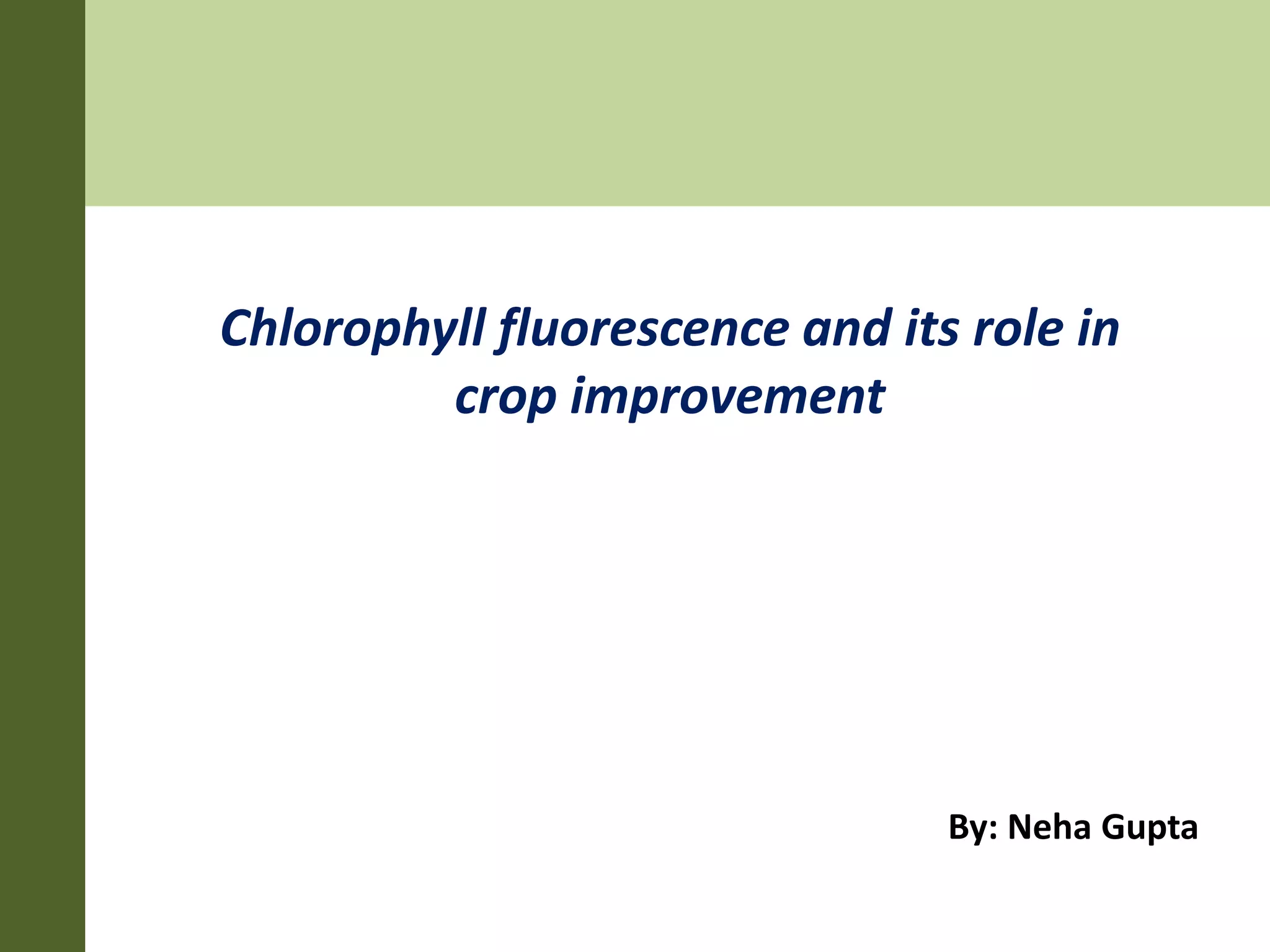 Chlorophyll flourescence | PPTX