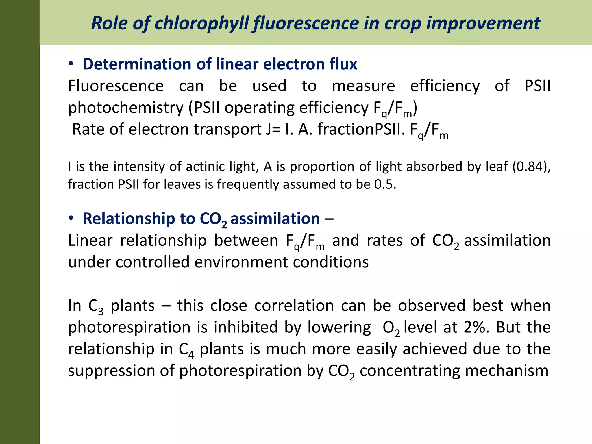 Chlorophyll flourescence | PPTX