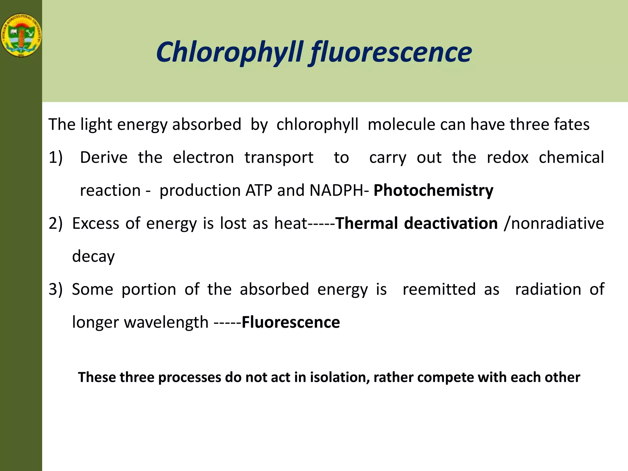 Chlorophyll flourescence | PPTX