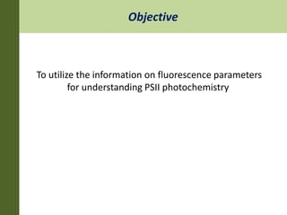 Chlorophyll flourescence | PPTX