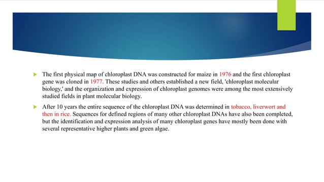 Chloroplast genome organisation | PPTX | Biological Sciences | Science