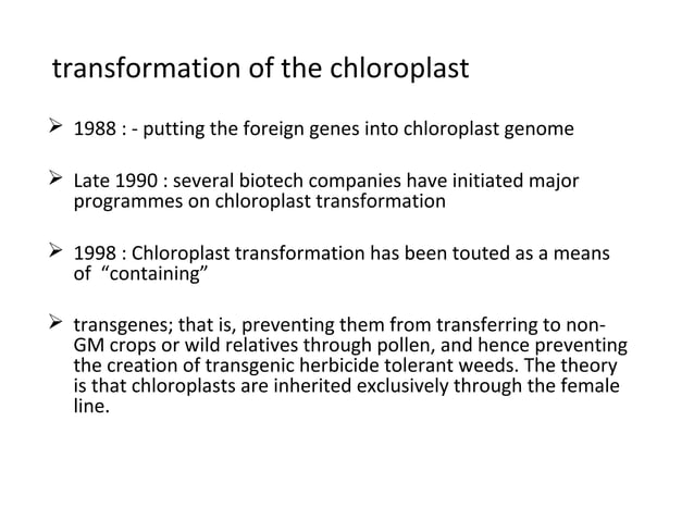 Chloroplast transformation | PPT