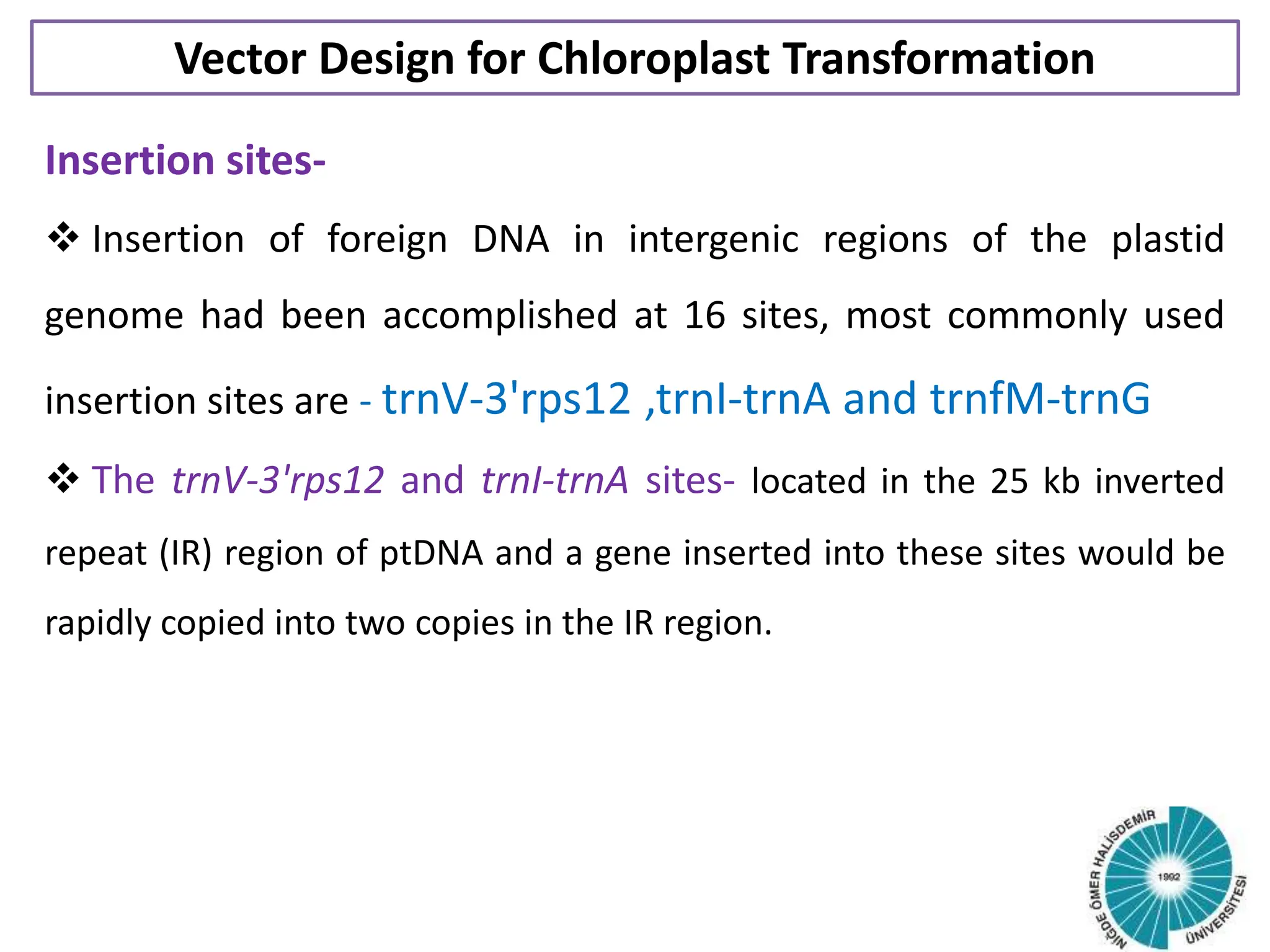 Chloroplast Transformation by Dr Swaati Sharma.pptx
