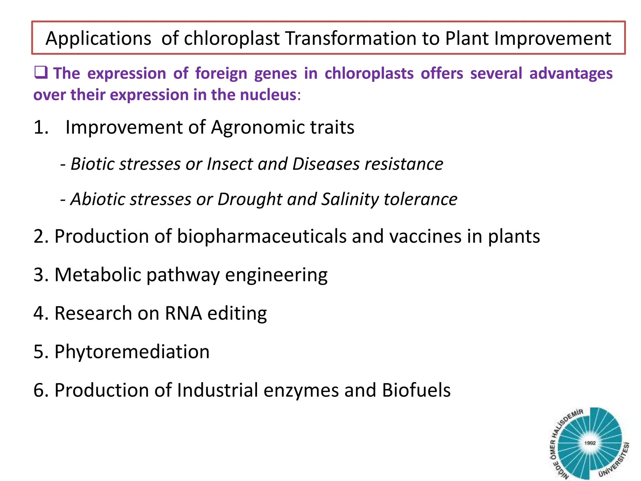 Chloroplast Transformation by Dr Swaati Sharma.pptx