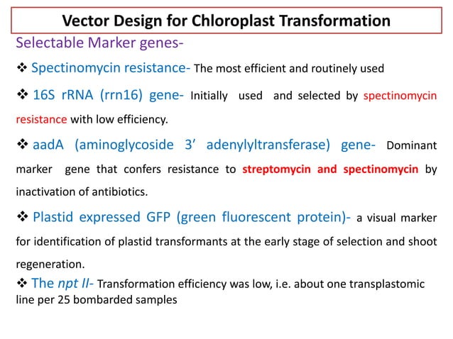 Chloroplast Transformation by Dr Swaati Sharma.pptx