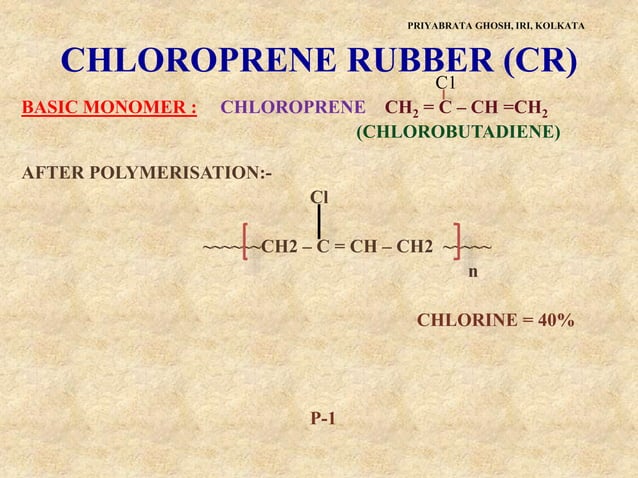 Chloroprene rubber (cr) 4 | PPT