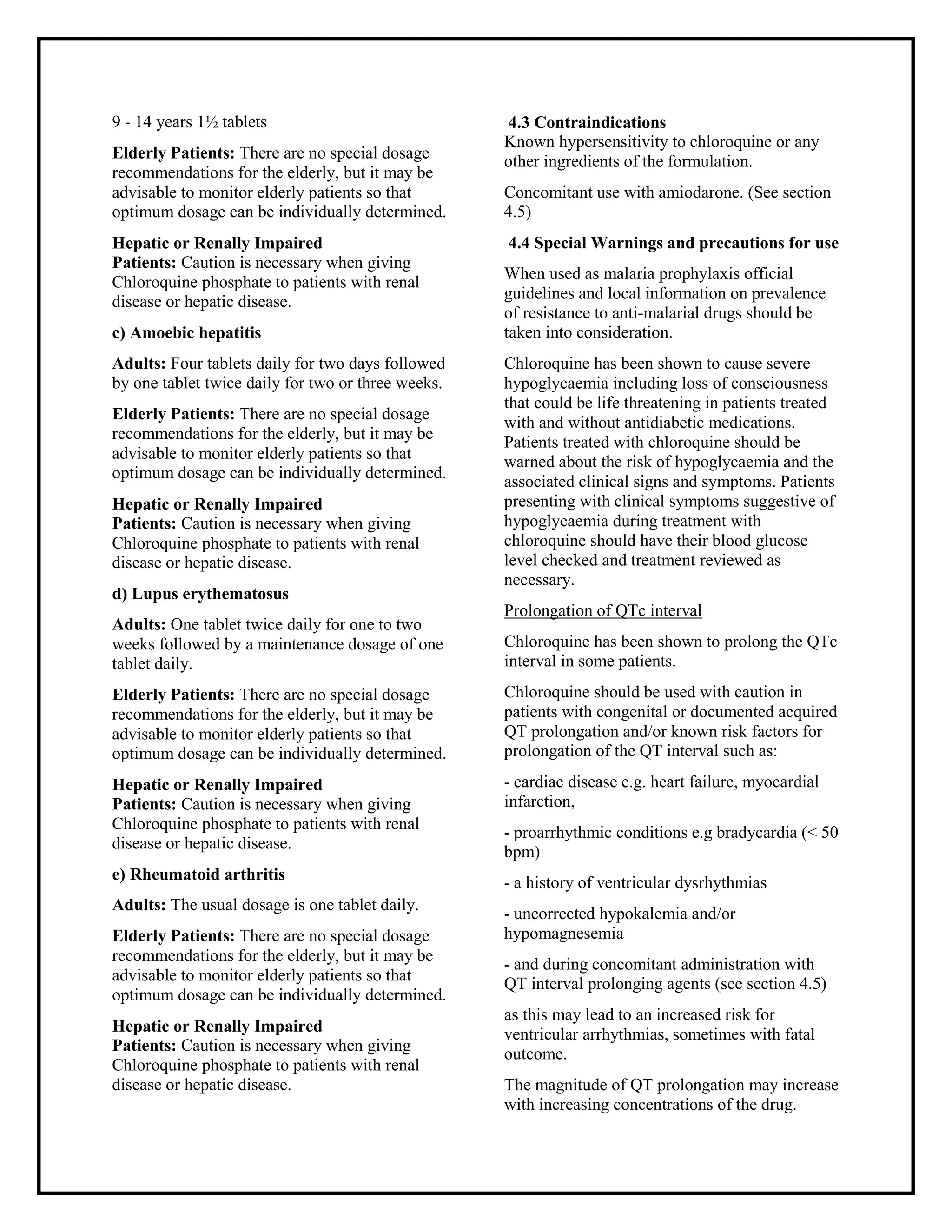 Chloroquine phosphate 250 mg tablets smpc taj pharmaceuticals | PDF