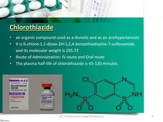 Chlorthiazide analysis technique | PPTX