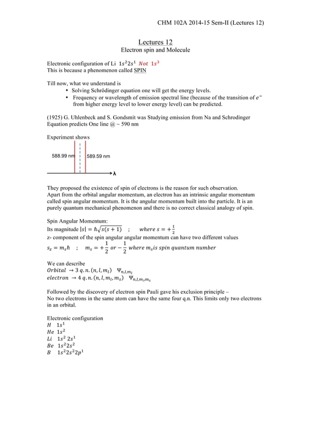 Chm102 14 15_lecture 12 | PDF