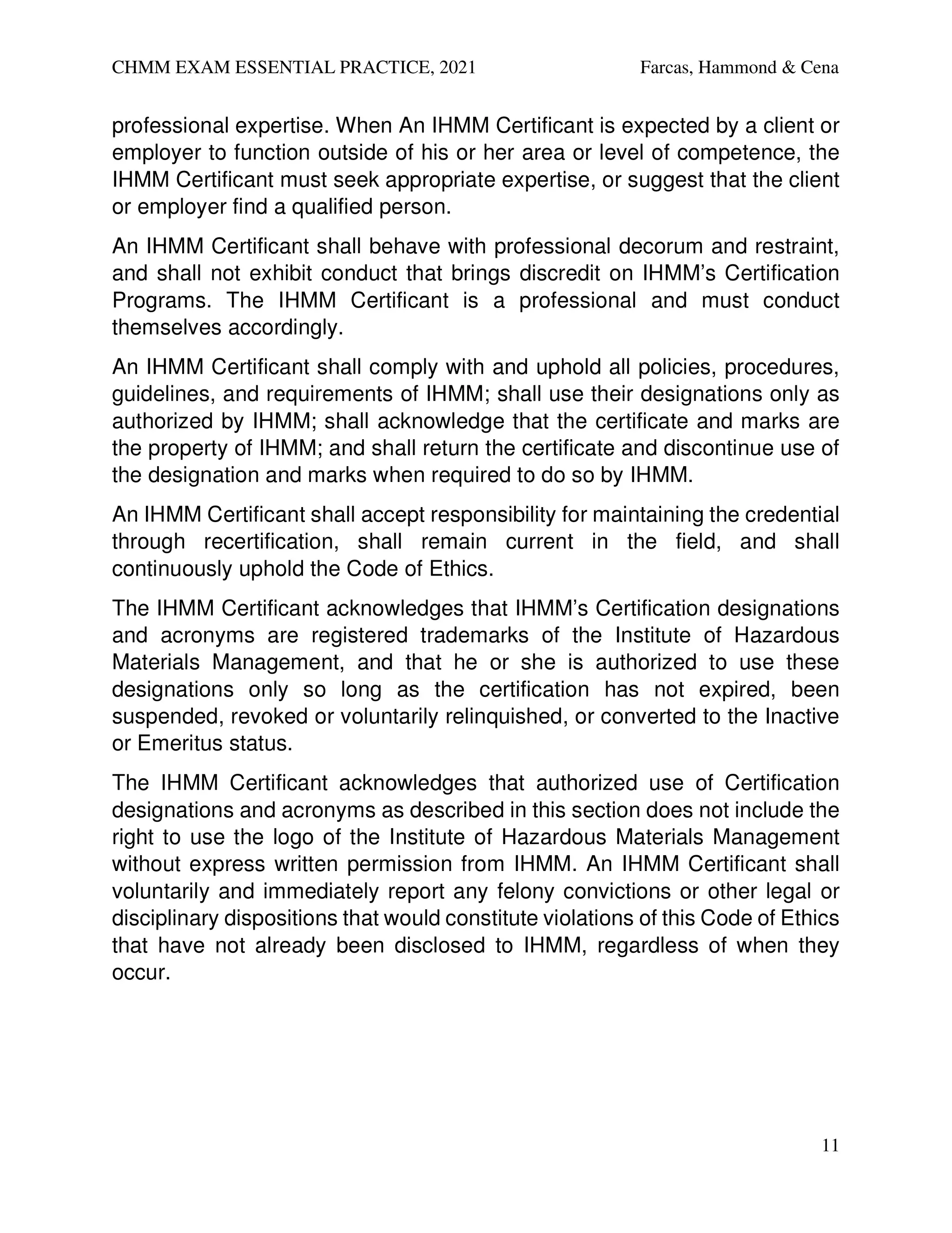 CHMM exam essential practice | PDF