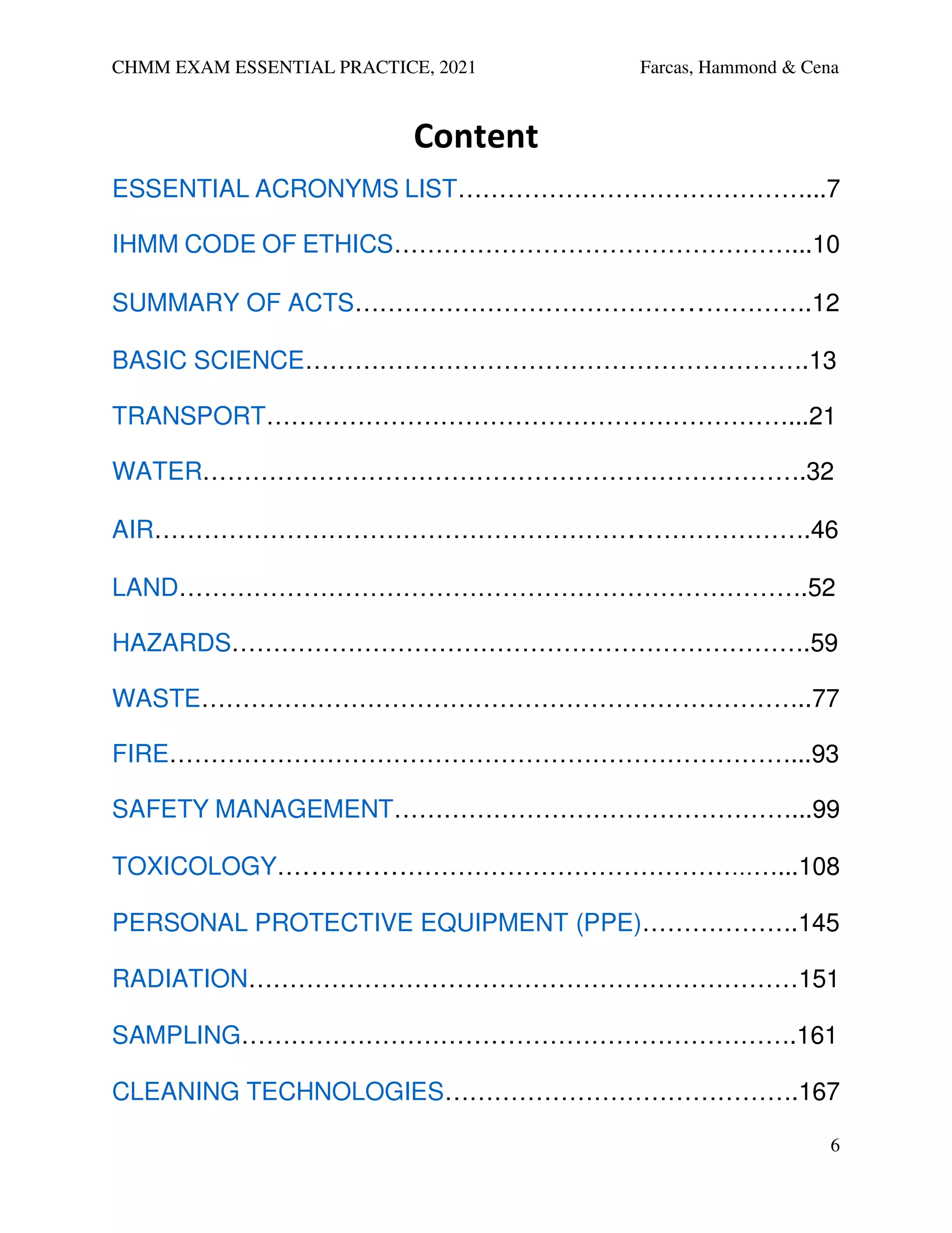 CHMM exam essential practice | PDF