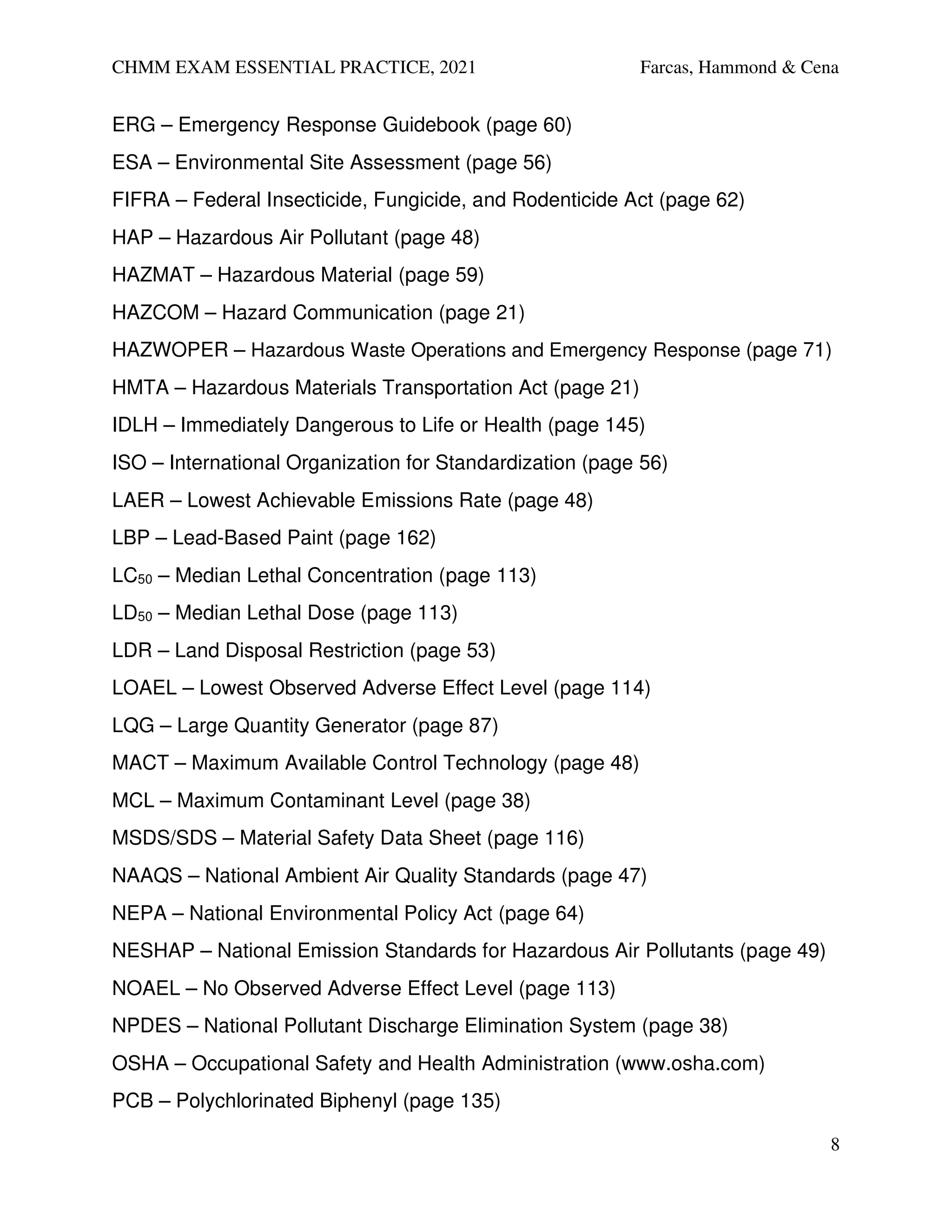 CHMM exam essential practice | PDF