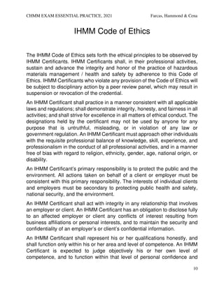 CHMM exam essential practice | PDF