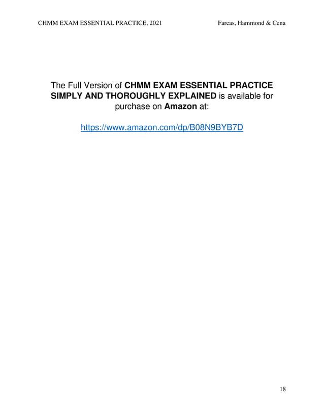 CHMM exam essential practice | PDF