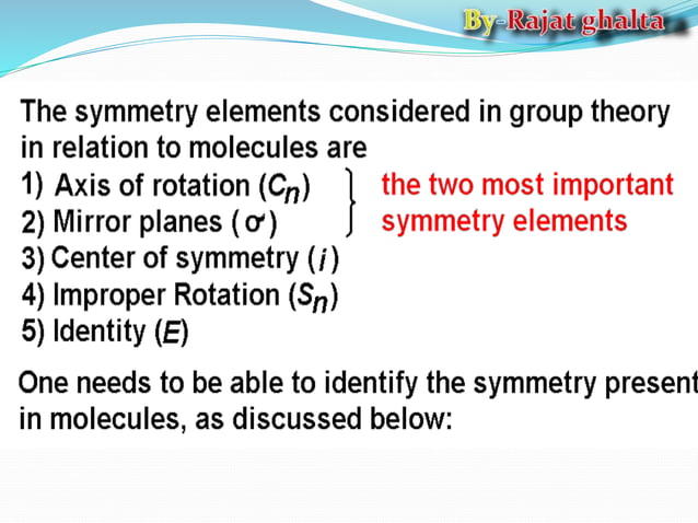 Symmetry and group theory | PPTX