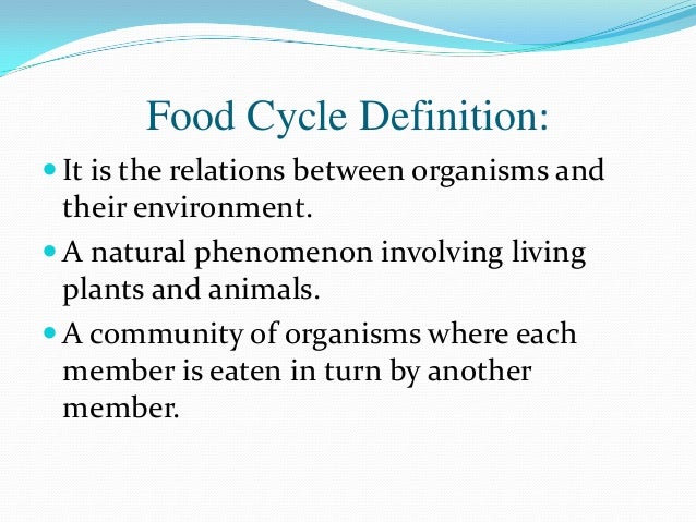 CHMSC Lab. School Science 6 - Food Cycle