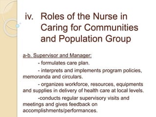 Nurses' Roles in Community Health Nursing | PPTX
