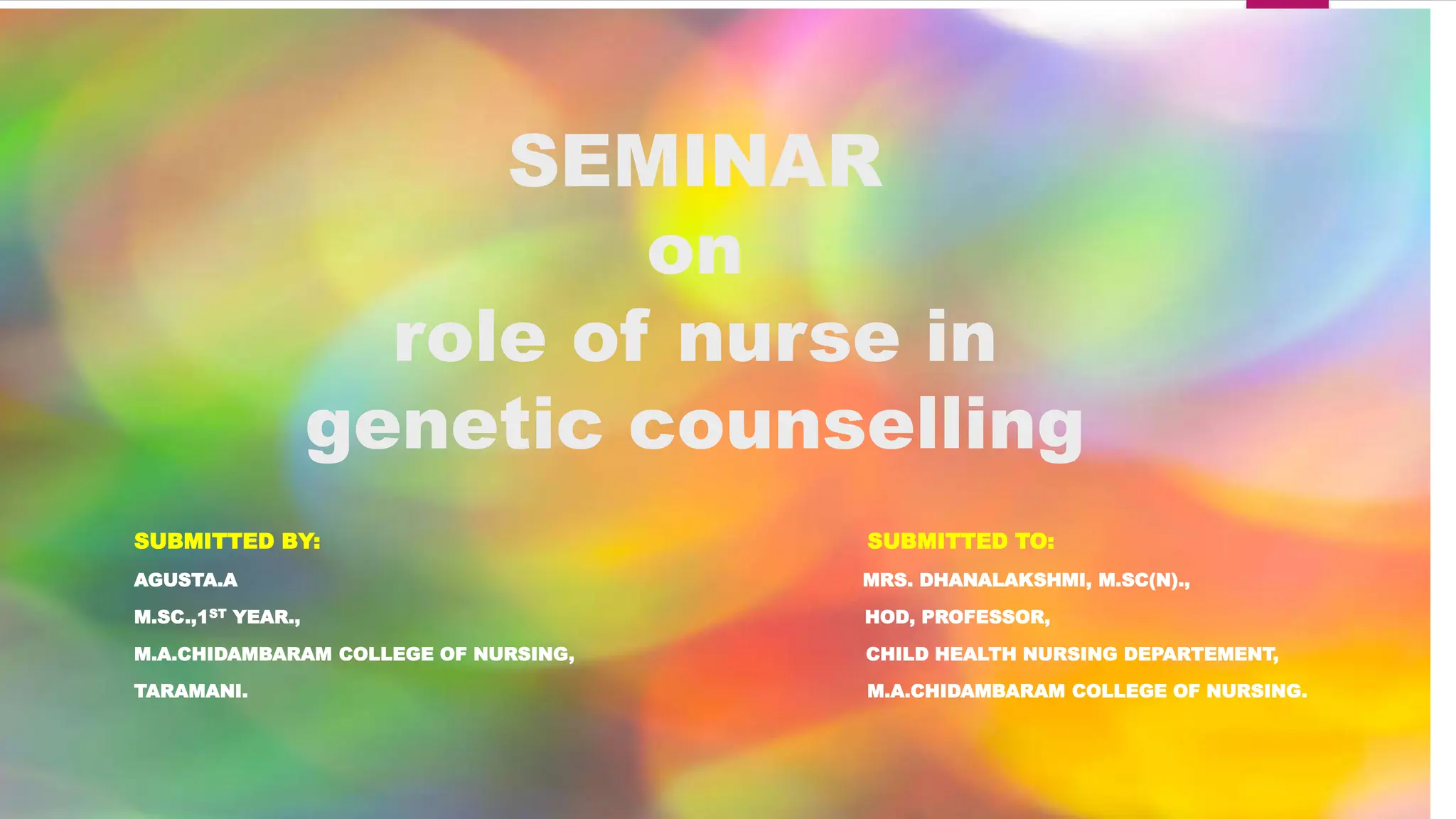 ROLE OF NURSE IN GENETIC COUNSELLING - CHN | PPTX