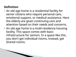 CHN - UNIT 6- OLD AGE HOME.pptx notes for CHN | PPTX