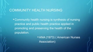 Community health nursing 1st chapter gnm nursing | PPTX