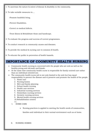 COMMUNITY HEALTH NURSING | PDF