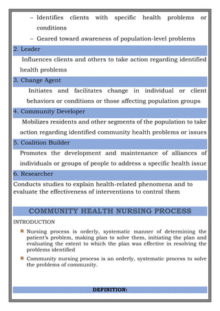 COMMUNITY HEALTH NURSING | PDF