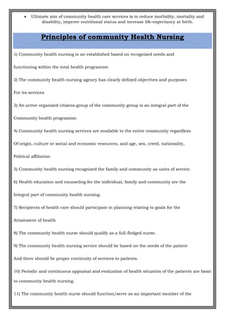 COMMUNITY HEALTH NURSING | PDF