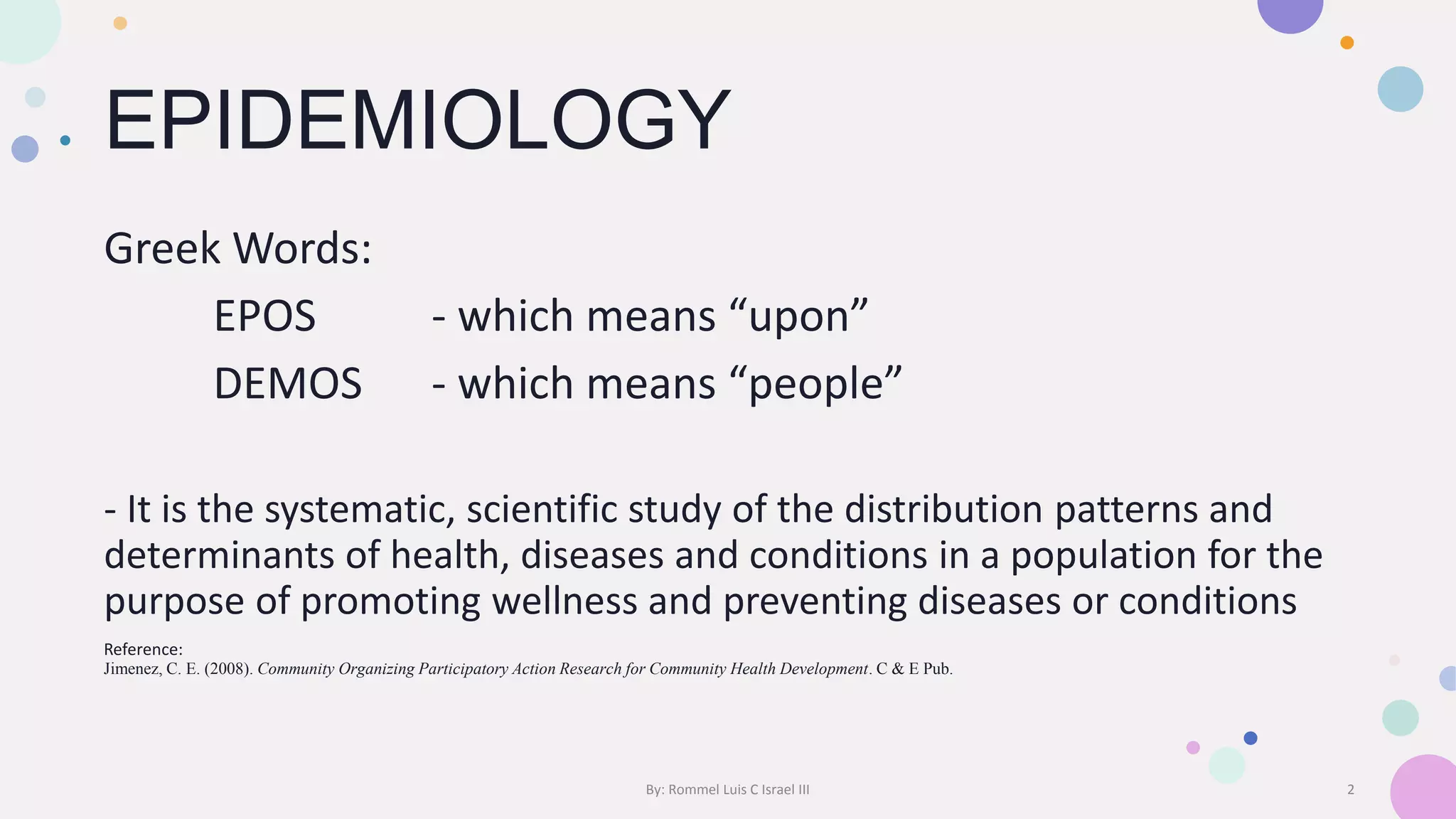 HEALTH STATISTICS AND EPIDEMIOLOGY (CHN 2) | PPTX