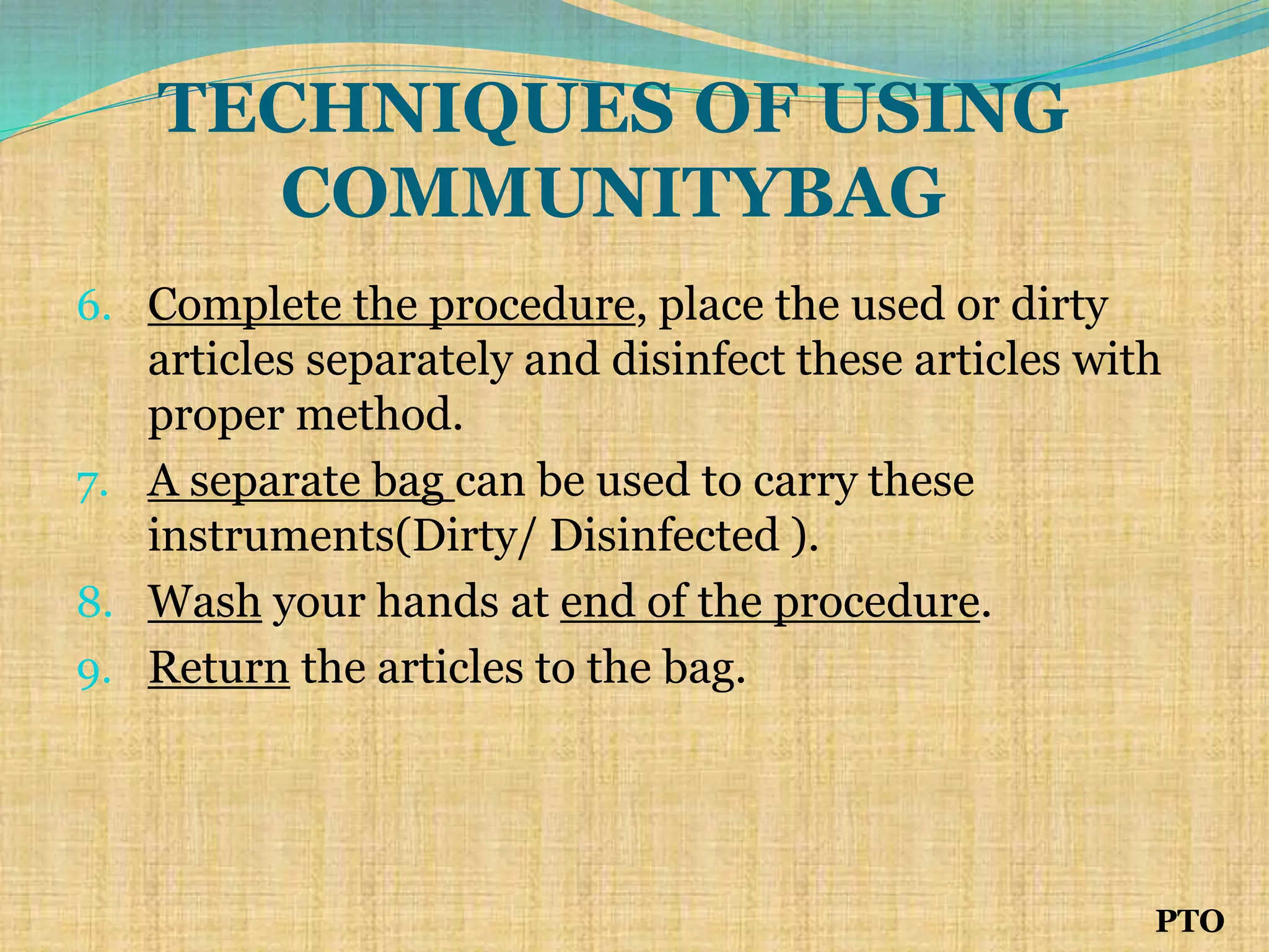 Community Bag Technique | PPTX
