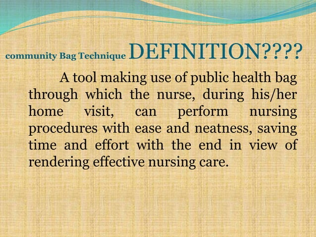 Community Bag Technique | PPTX