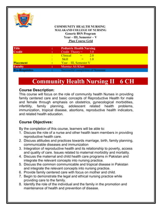 CHN Curriculum 5th Semester.pdf (By: Mumtaz Ali Khan) | PDF