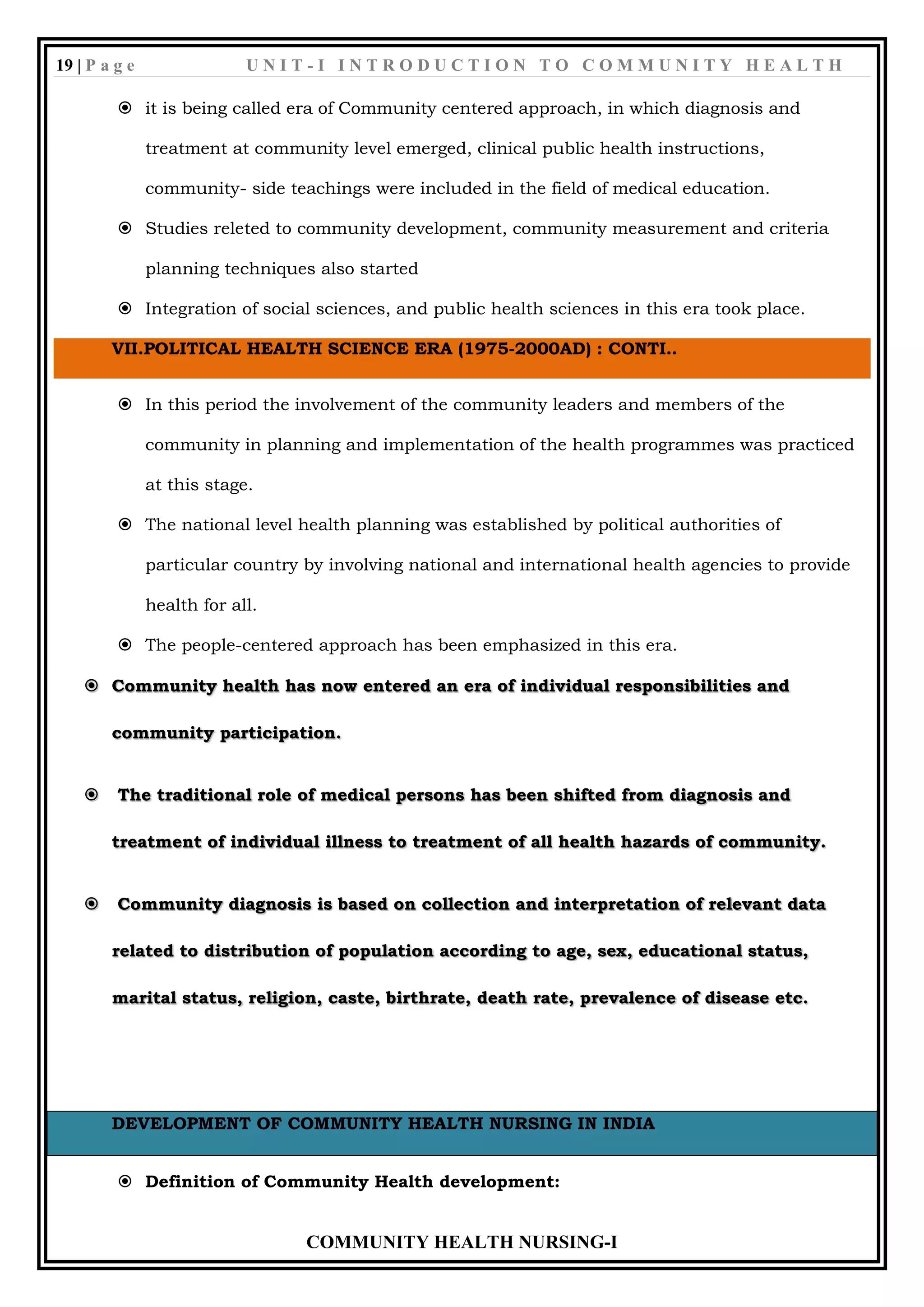 INTRODUCTION TO COMMUNITY HEALTH | PDF