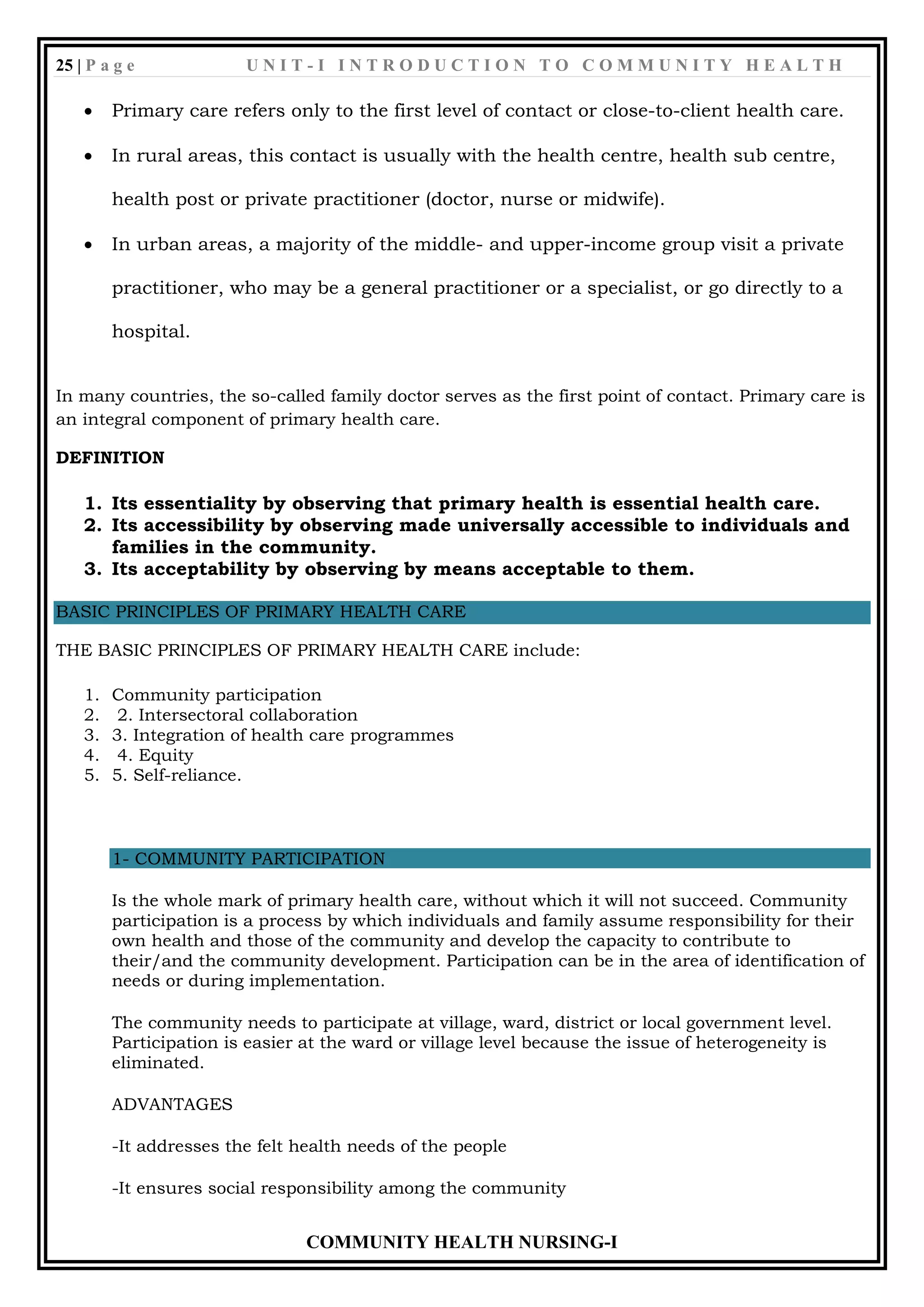 INTRODUCTION TO COMMUNITY HEALTH | PDF