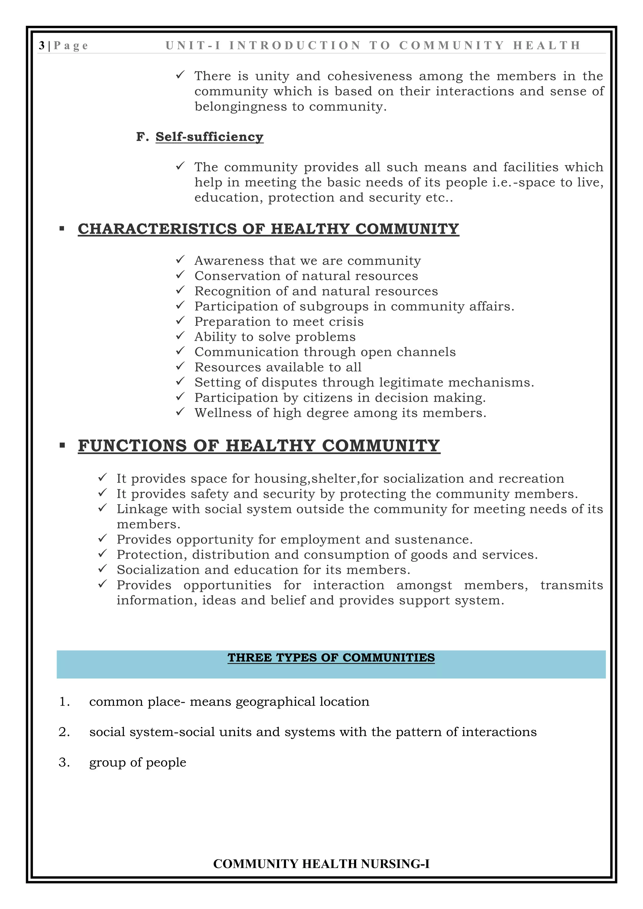INTRODUCTION TO COMMUNITY HEALTH | PDF