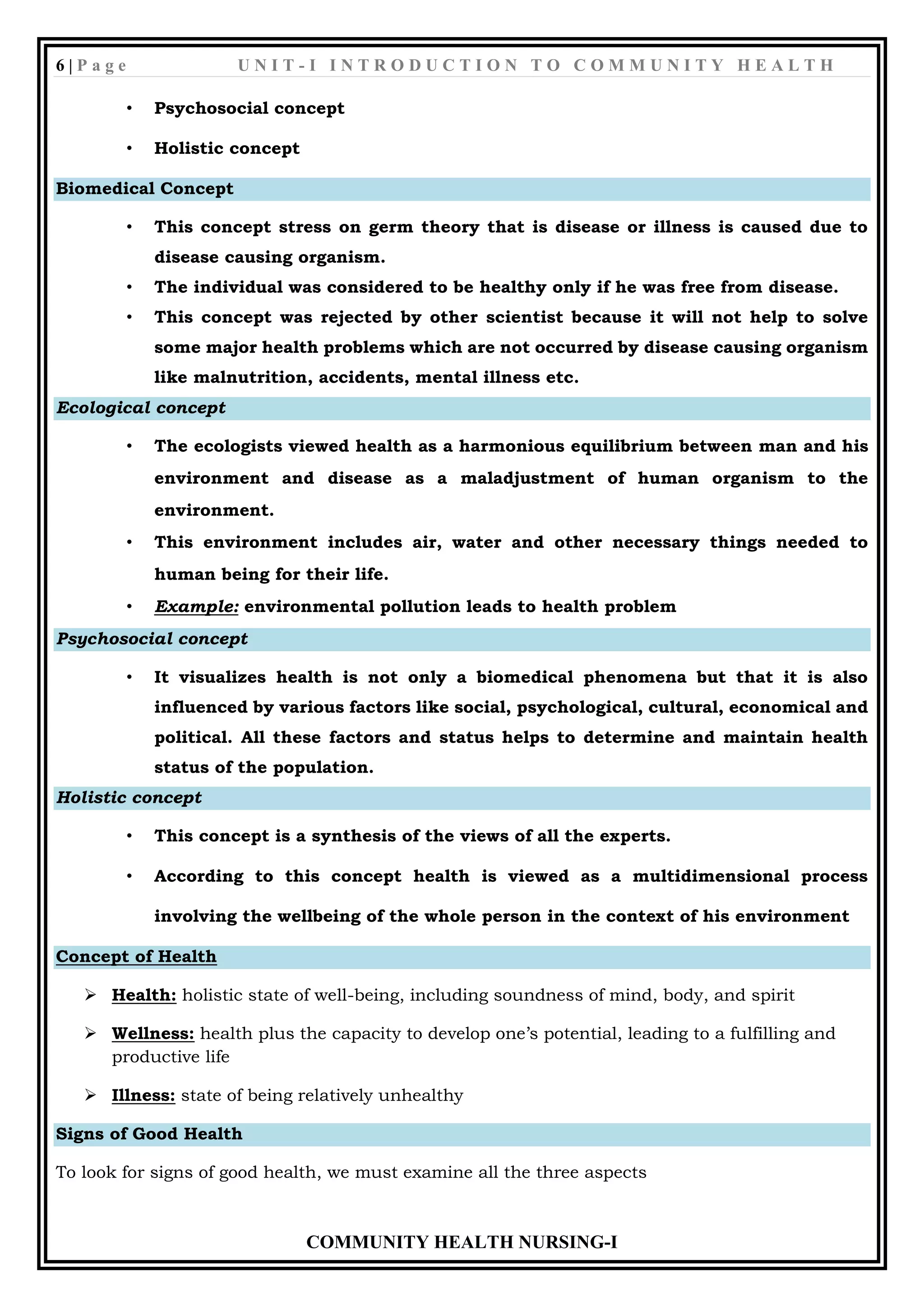 INTRODUCTION TO COMMUNITY HEALTH | PDF