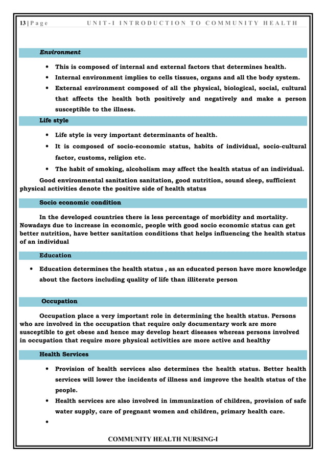 INTRODUCTION TO COMMUNITY HEALTH | PDF