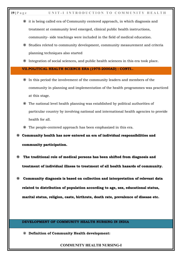 INTRODUCTION TO COMMUNITY HEALTH | PDF