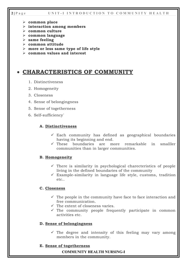 INTRODUCTION TO COMMUNITY HEALTH | PDF