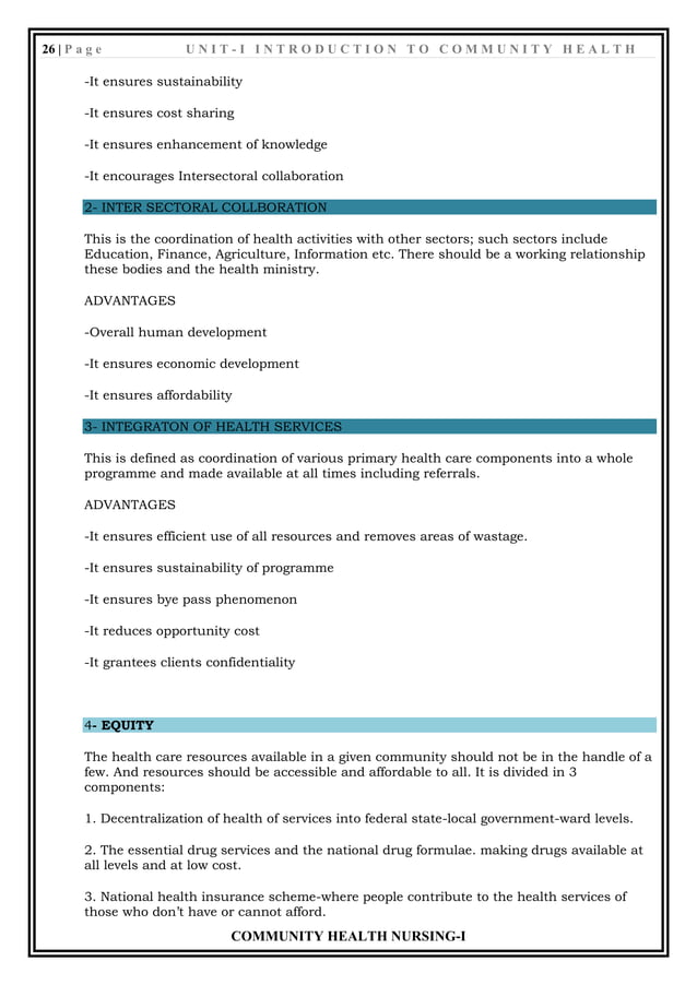 INTRODUCTION TO COMMUNITY HEALTH | PDF