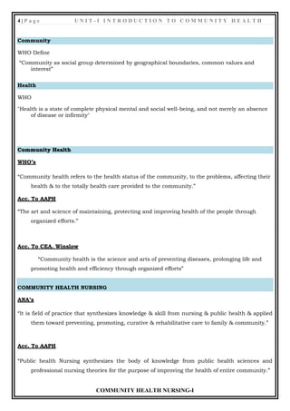INTRODUCTION TO COMMUNITY HEALTH | PDF