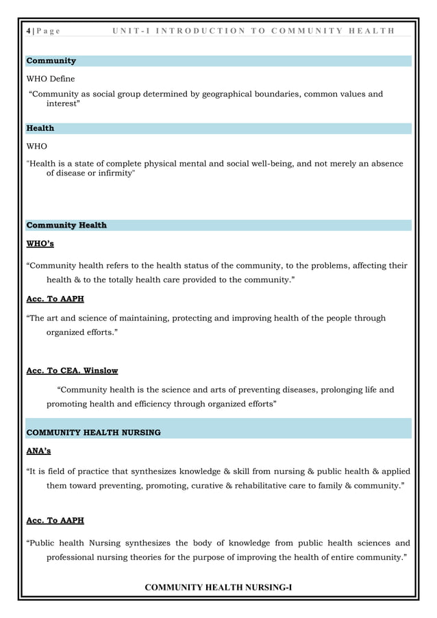 INTRODUCTION TO COMMUNITY HEALTH | PDF