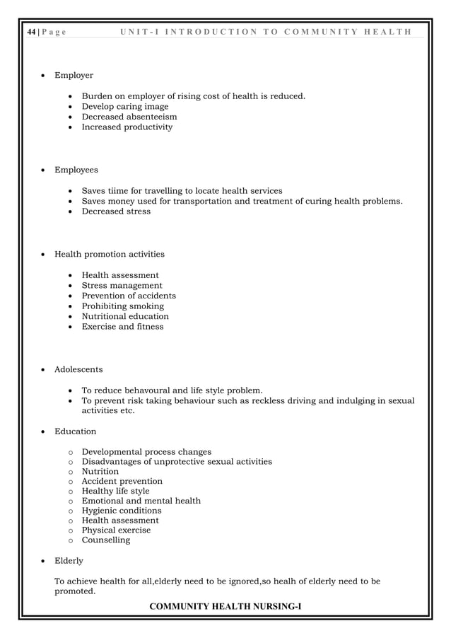 INTRODUCTION TO COMMUNITY HEALTH | PDF