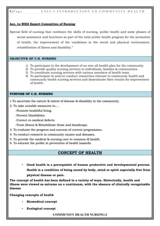 INTRODUCTION TO COMMUNITY HEALTH | PDF