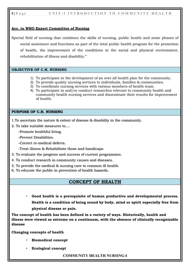 INTRODUCTION TO COMMUNITY HEALTH | PDF