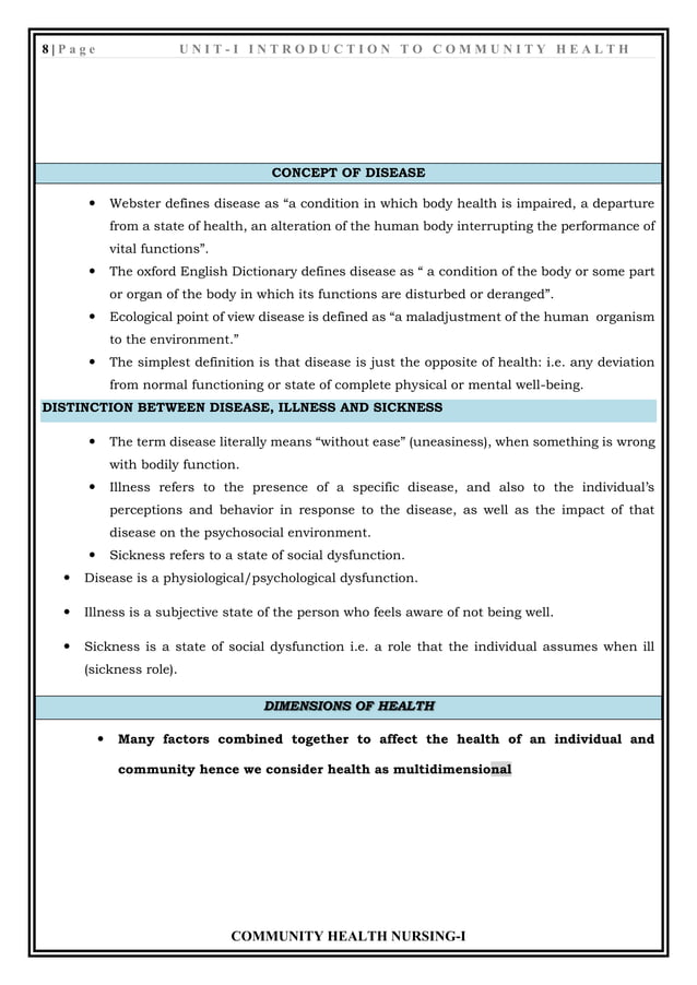 INTRODUCTION TO COMMUNITY HEALTH | PDF