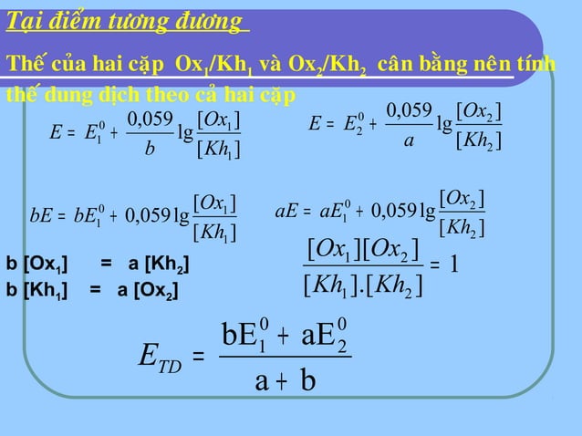 Chương 3. phương pháp chuẩn độ oxy hóa khử | PDF
